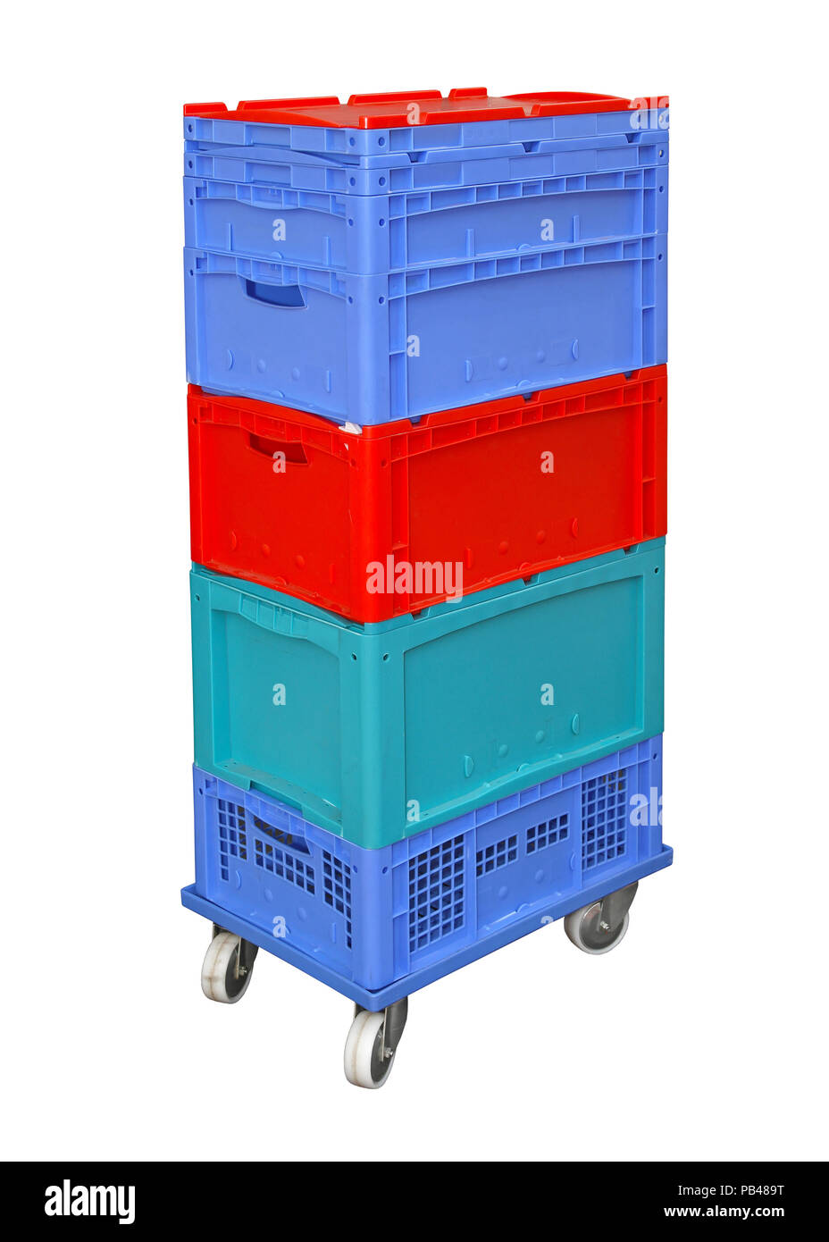 Plastic boxes for delivery logistic transport isolated Stock Photo - Alamy