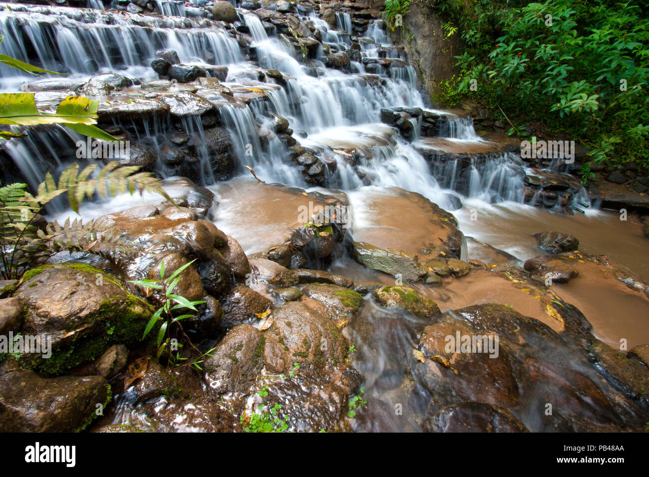 Waterfall motion Close Up in nature Stock Photo - Alamy