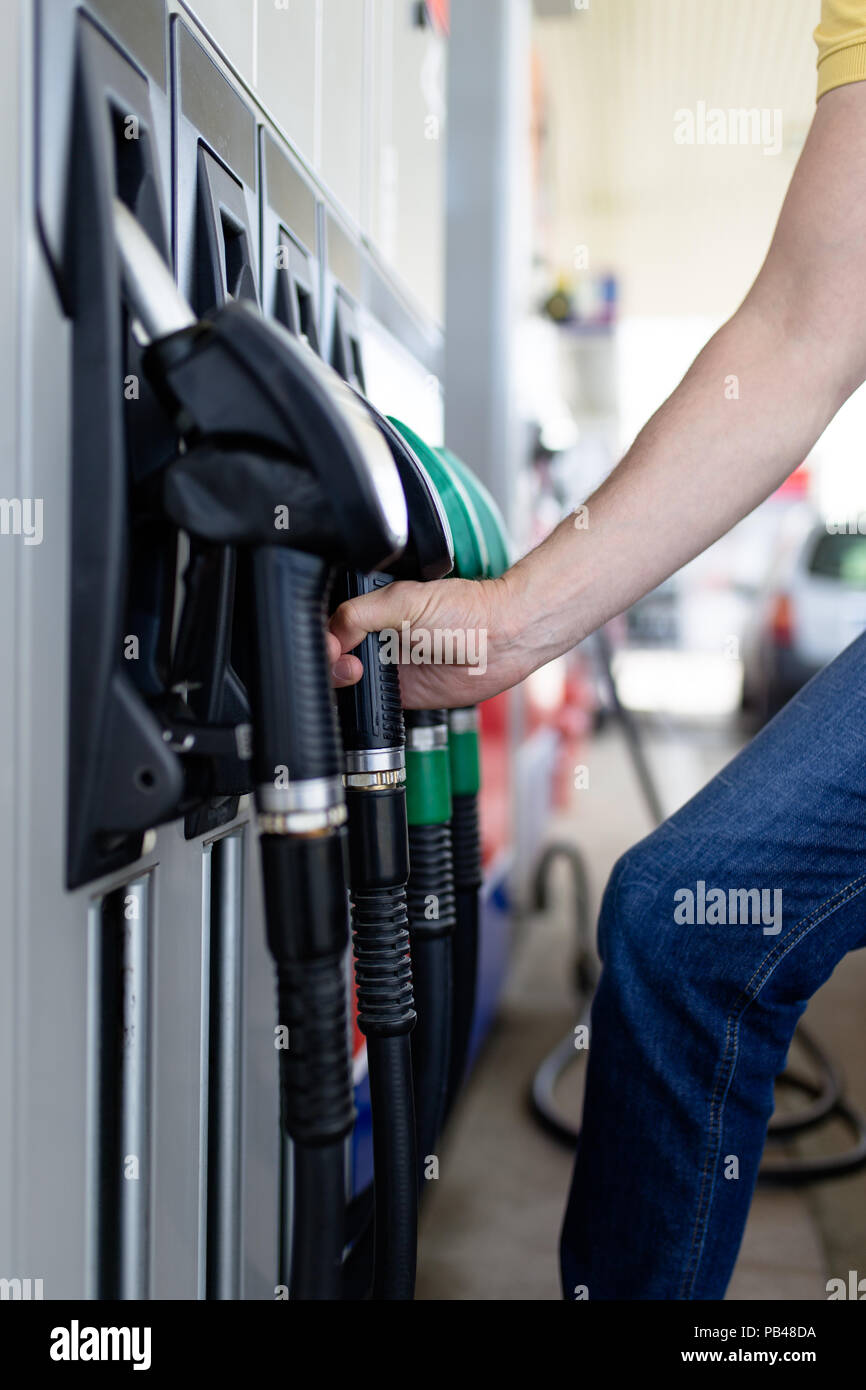 Gas station - refueling Stock Photo - Alamy