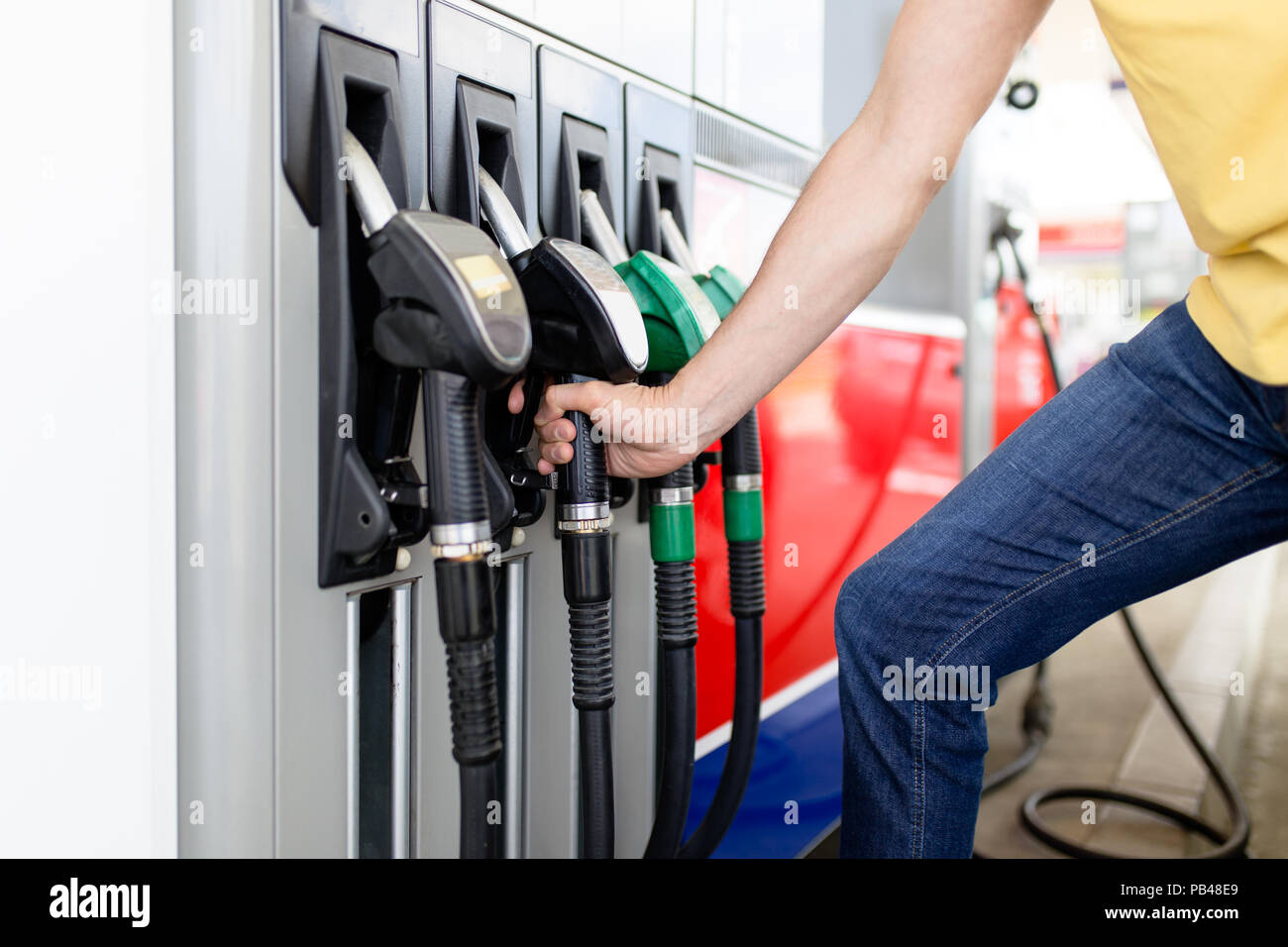 Gas station - refueling Stock Photo - Alamy