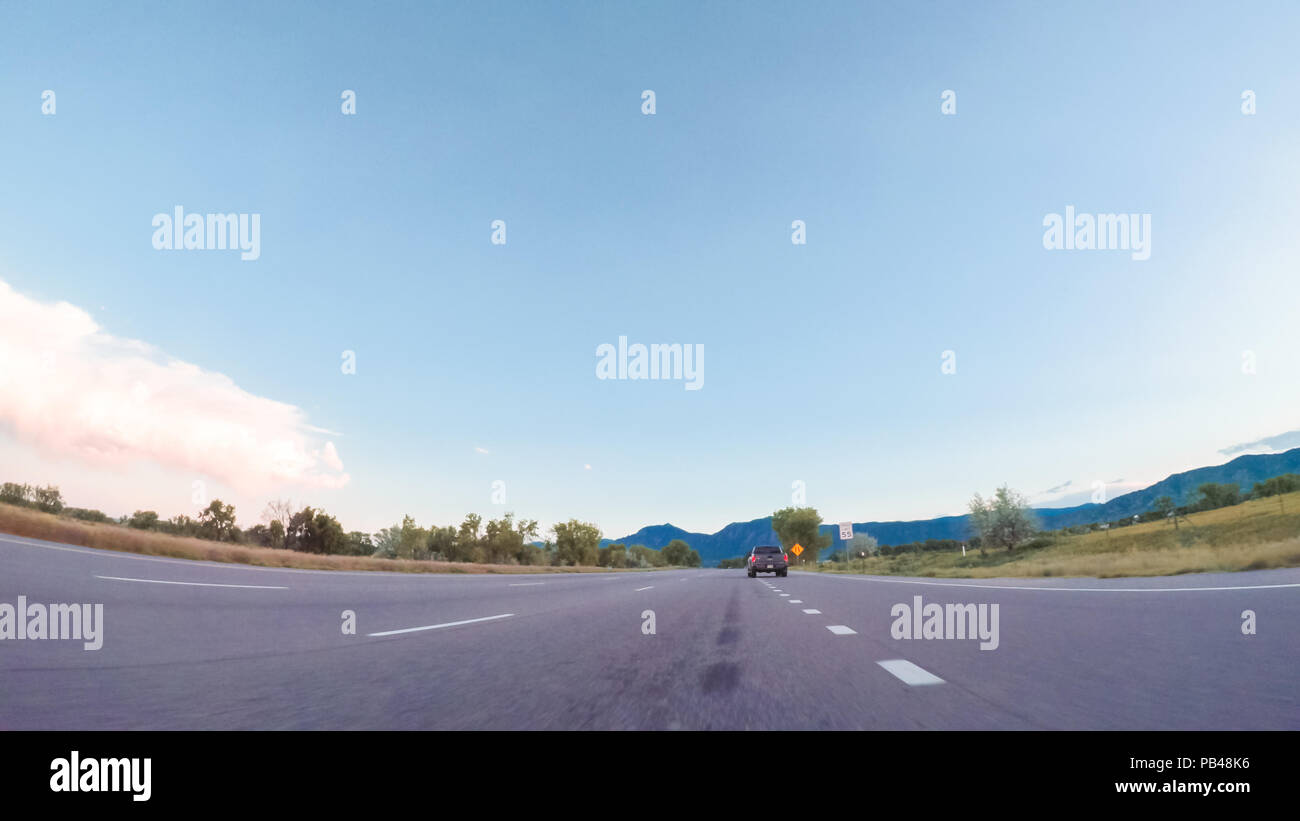 Driving on paved road in Boulder area Stock Photo - Alamy