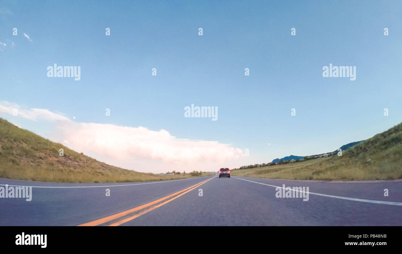 Driving on paved road in Boulder area Stock Photo - Alamy