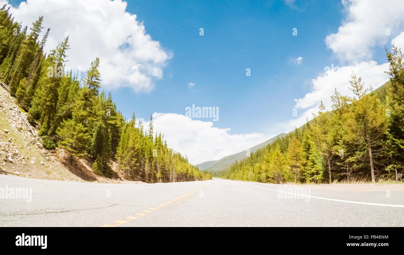 Driving on mountain highway 40 over Berthoud Pass in the Summer Stock ...