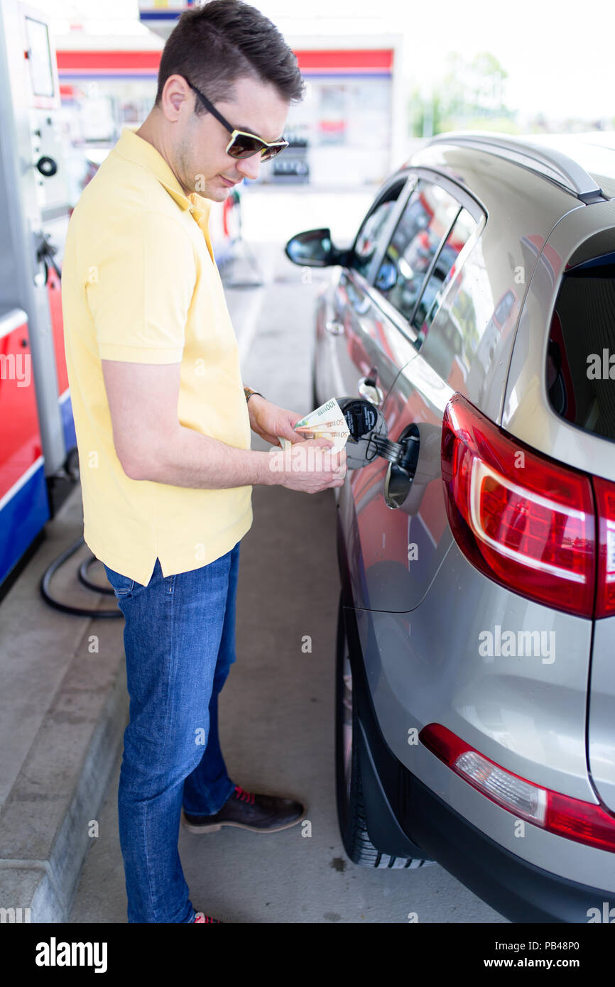 Gas station - refueling Stock Photo - Alamy