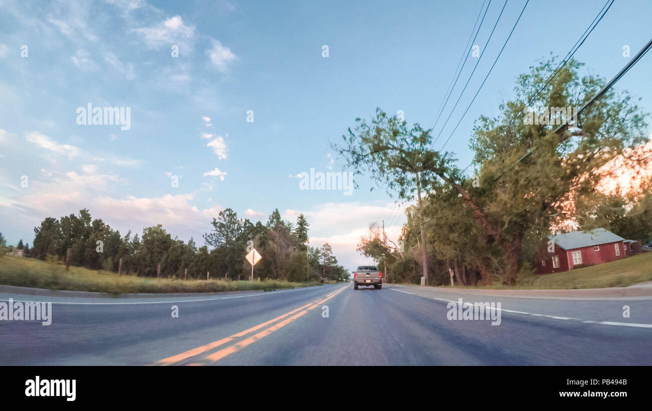 Driving on paved road in Boulder area Stock Photo - Alamy