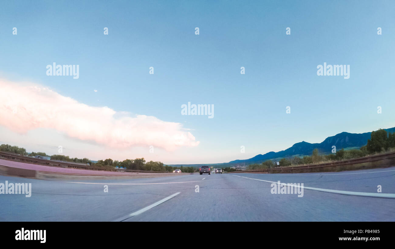 Driving on paved road in Boulder area Stock Photo - Alamy
