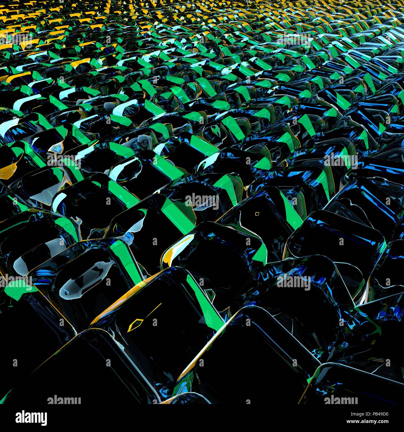 CG 3D illustration of ice cubes rotation. 3D render design background ...