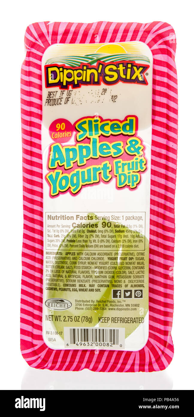 Winneconne, WI - 25 July 2018 - A package of Dippin' Stix with sliced ...