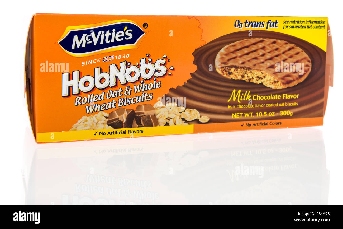 Winneconne, WI - 25 July 2018 - A package of McVitie's Hobnobs on an ...