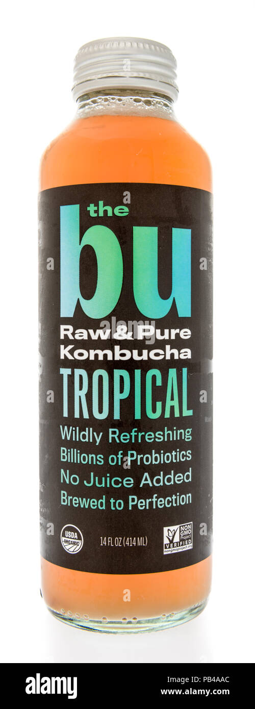 Kombucha tea glass bottle label hi-res stock photography and images - Alamy