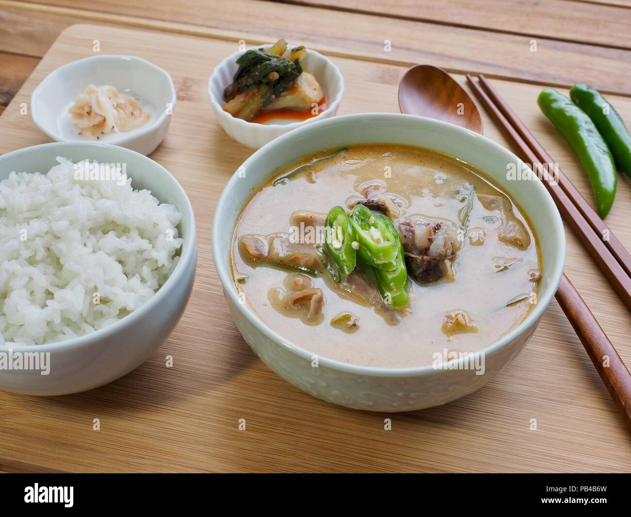 Korean food Sundae soup, sundae gukbap Stock Photo - Alamy