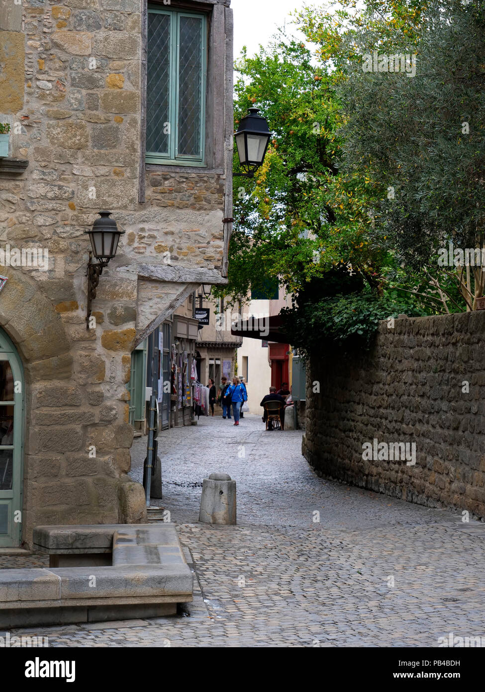 Inside the ancient walled city of Carcassonne, France Stock Photo - Alamy