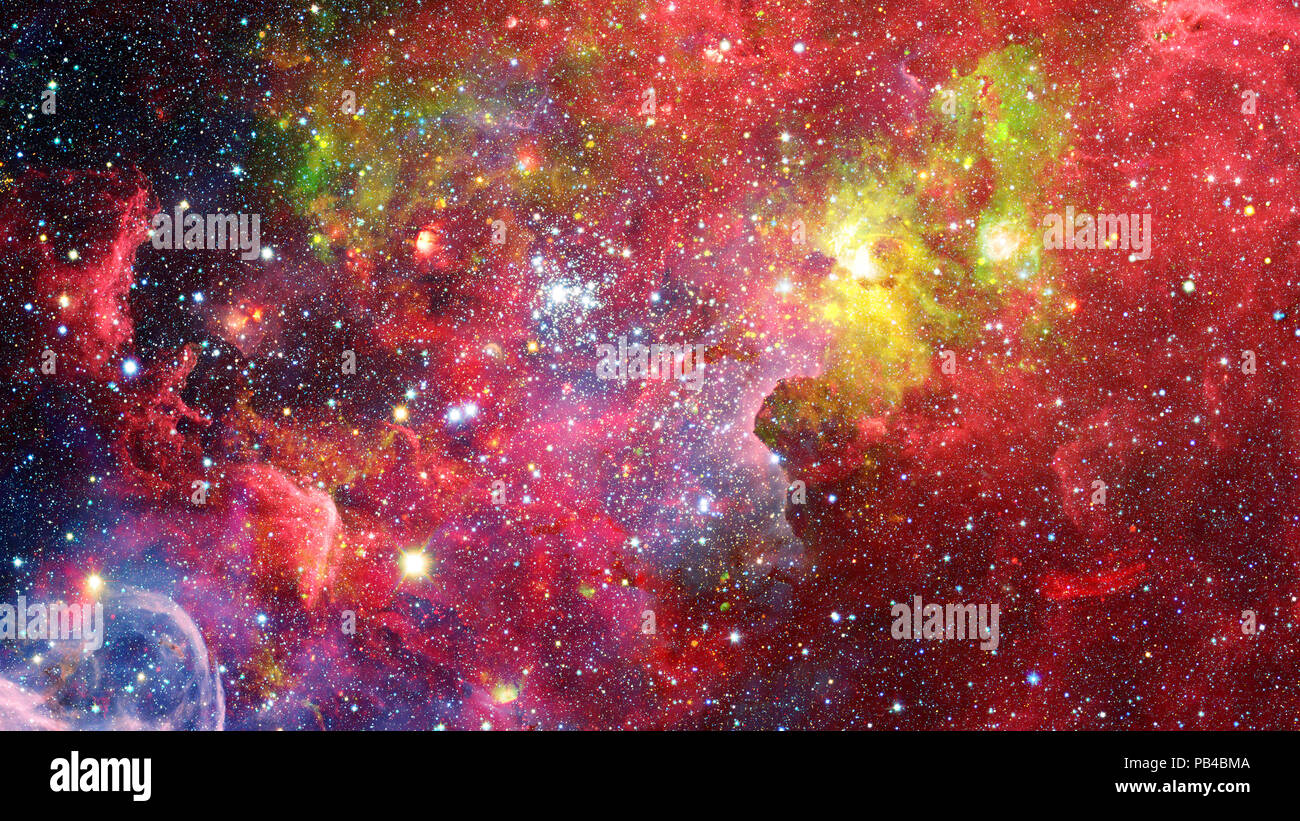 Colorful nebulas, galaxies and stars in deep space. Elements of this ...