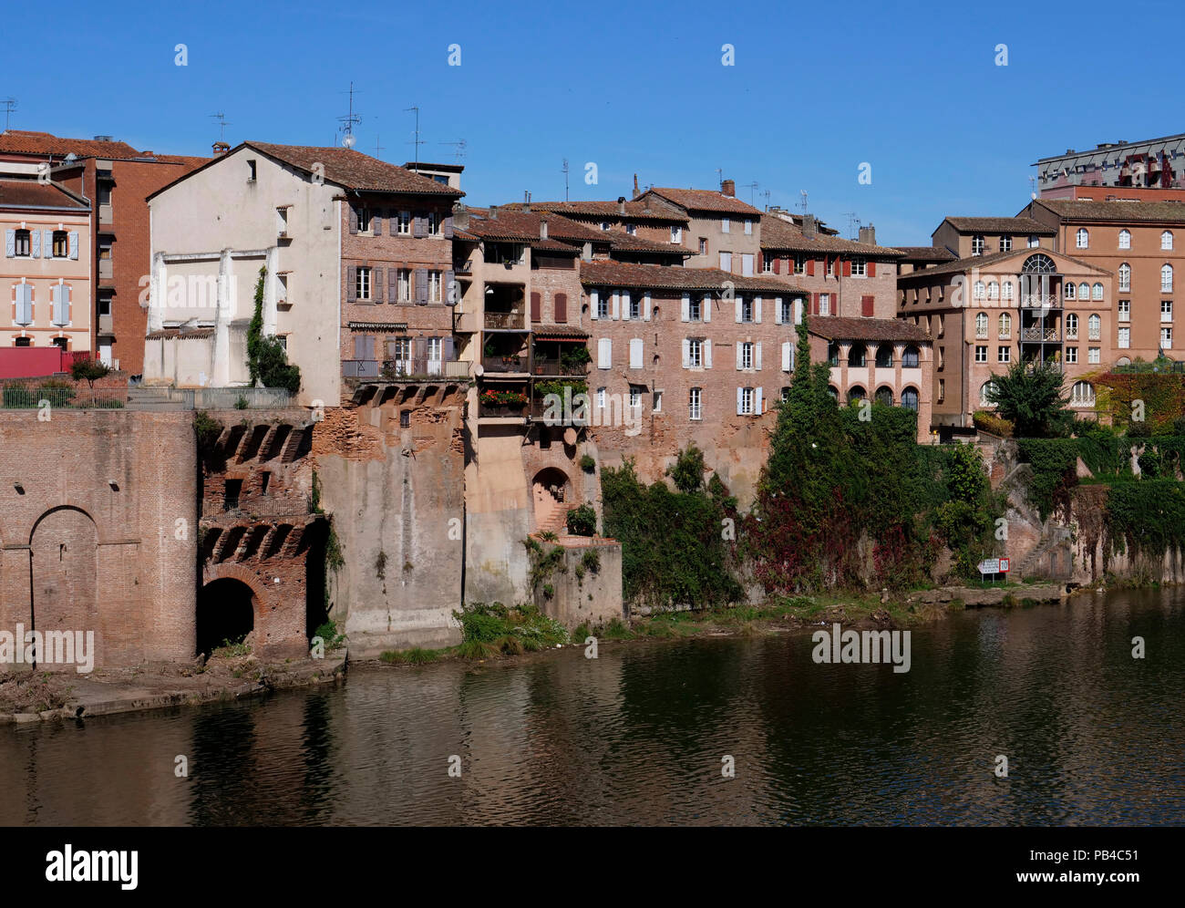 The city of Albi on the River Tarn near Toulouse, France, showing the ...