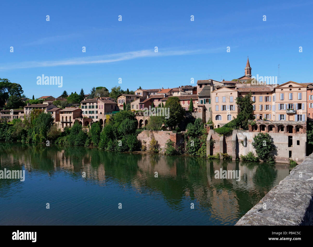The city of Albi on the River Tarn near Toulouse, France, showing the ...