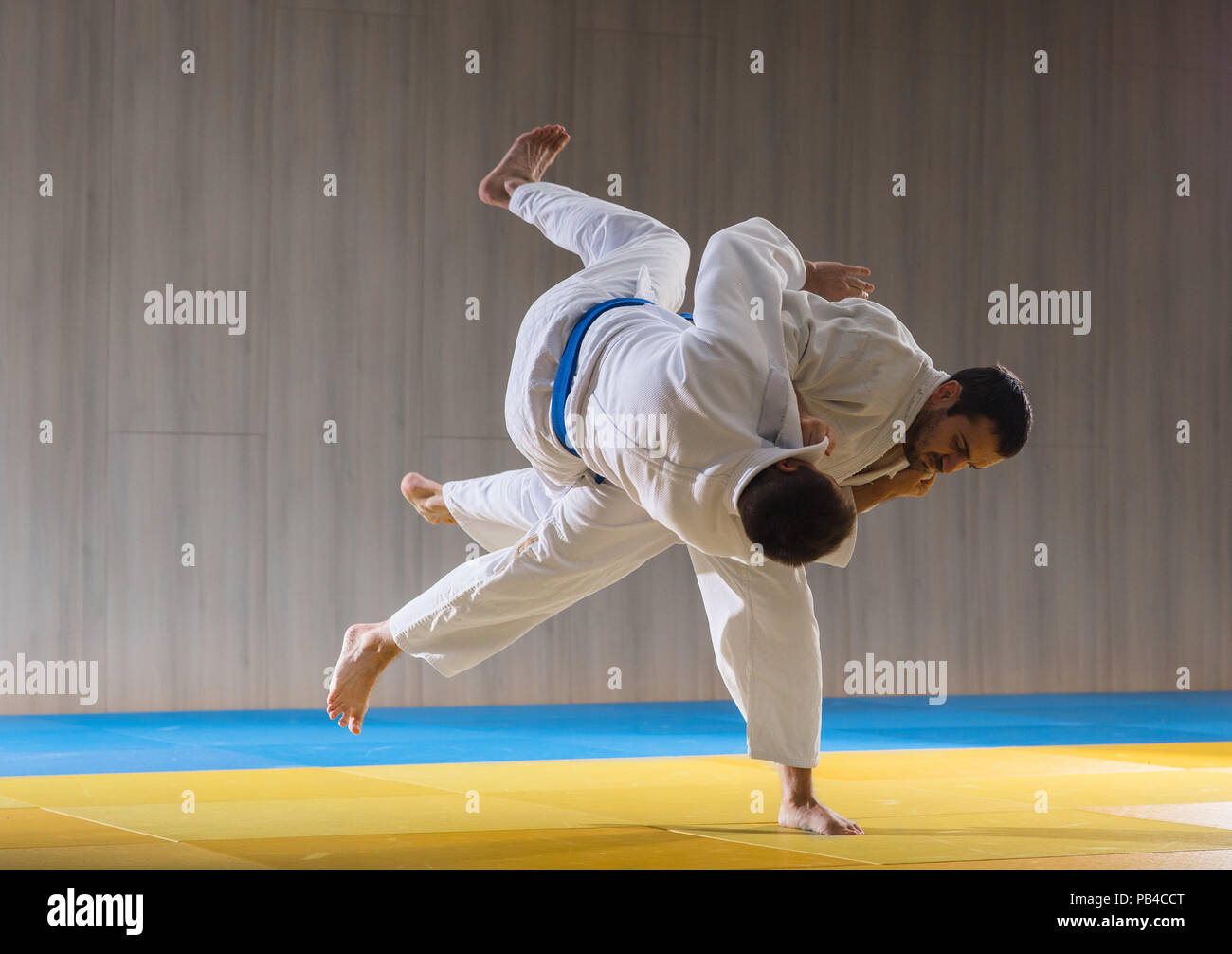 Judo sport training in the sports hall Stock Photo - Alamy