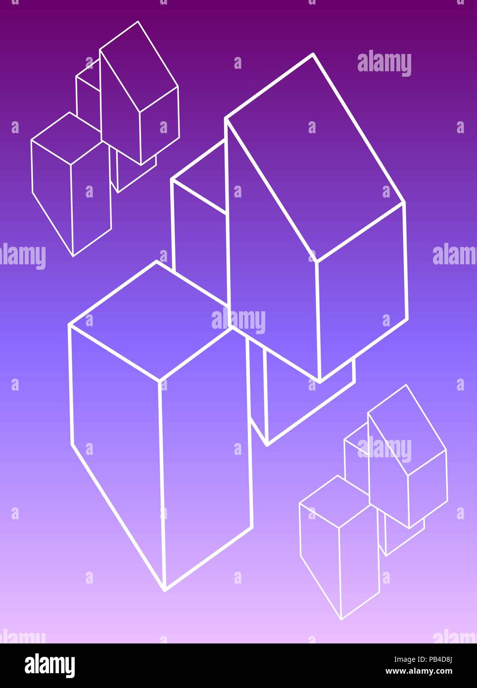 Wireframe cube icon geometric hi-res stock photography and images - Alamy