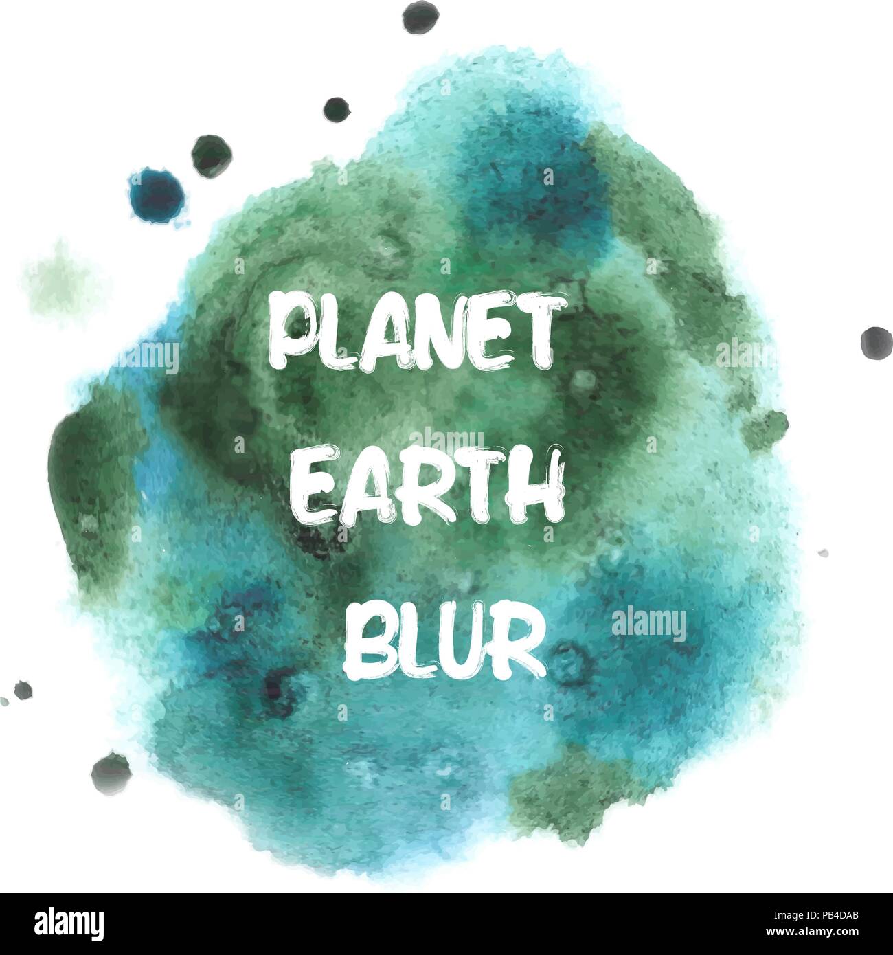 Abstract Planet Earth Blur With Blobs. Watercolor Vector Splash ...