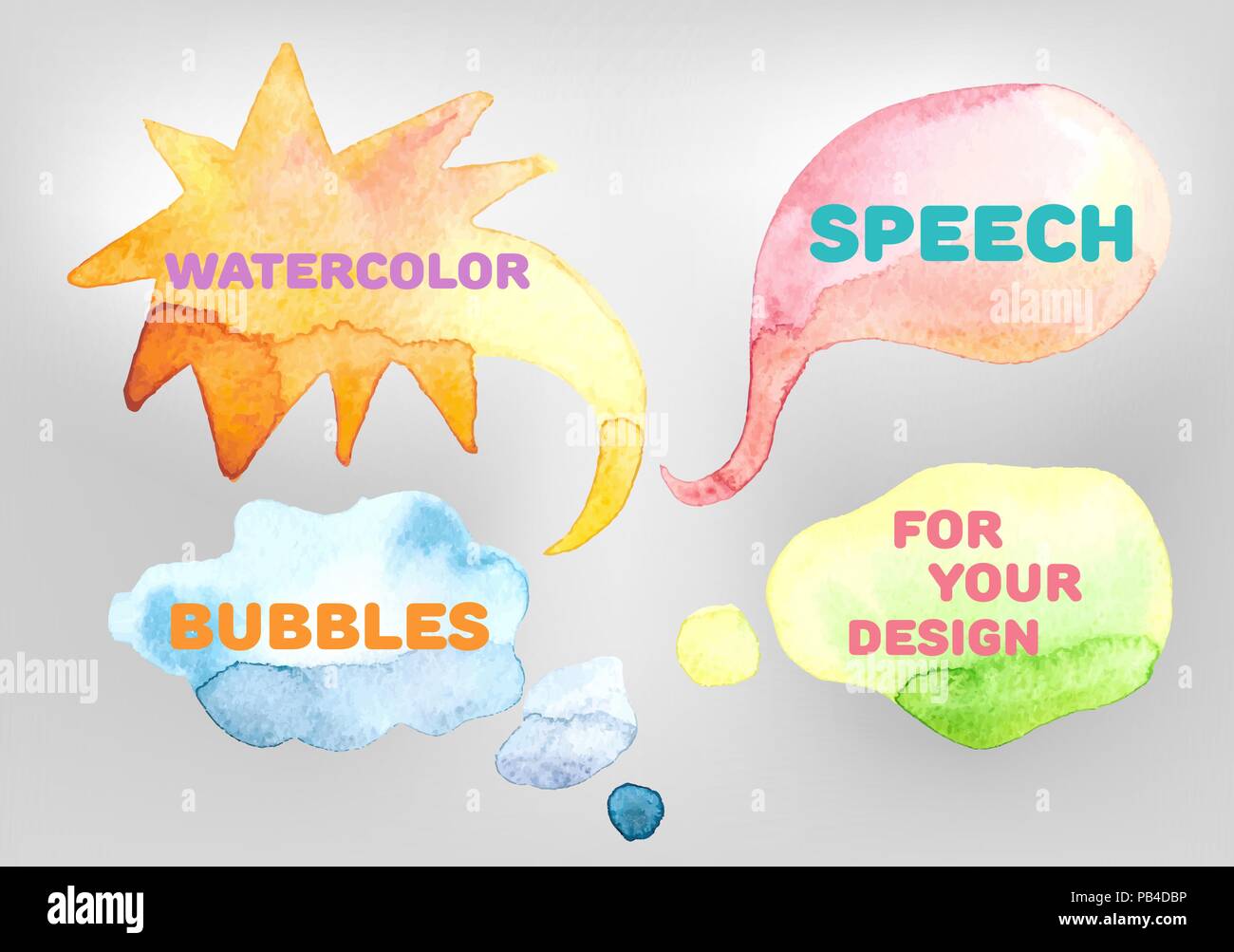 Vector Set Of Watercolor Speech Bubbles Stock Vector Image & Art - Alamy