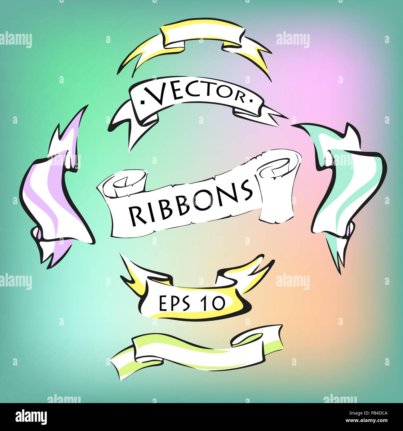 Retro Ribbons Vector Collection Stock Vector Image & Art - Alamy