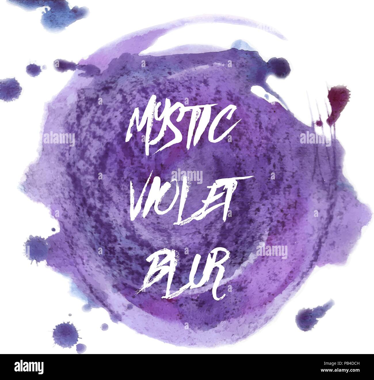Mystic Violet Blur With Blobs And Scratches. Watercolor Vector ...