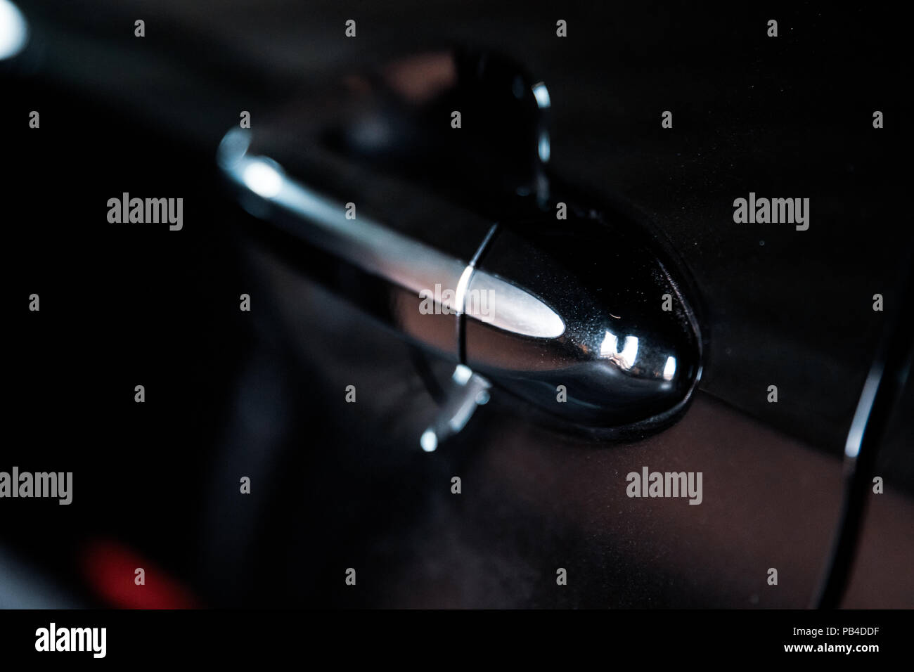Black Car Door Pull Stock Photo - Alamy