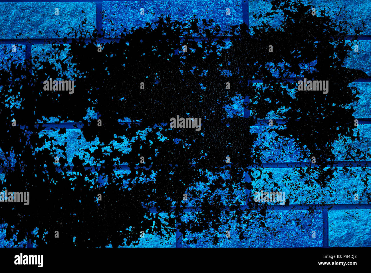 Grunge Ultra blue Brick texture of old vintage building, design concept ...
