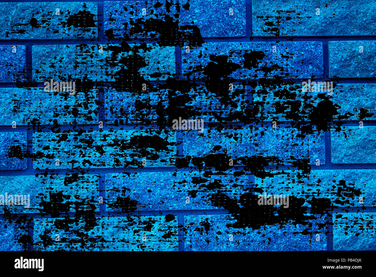 Grunge Ultra blue Brick texture of old vintage building, design concept ...