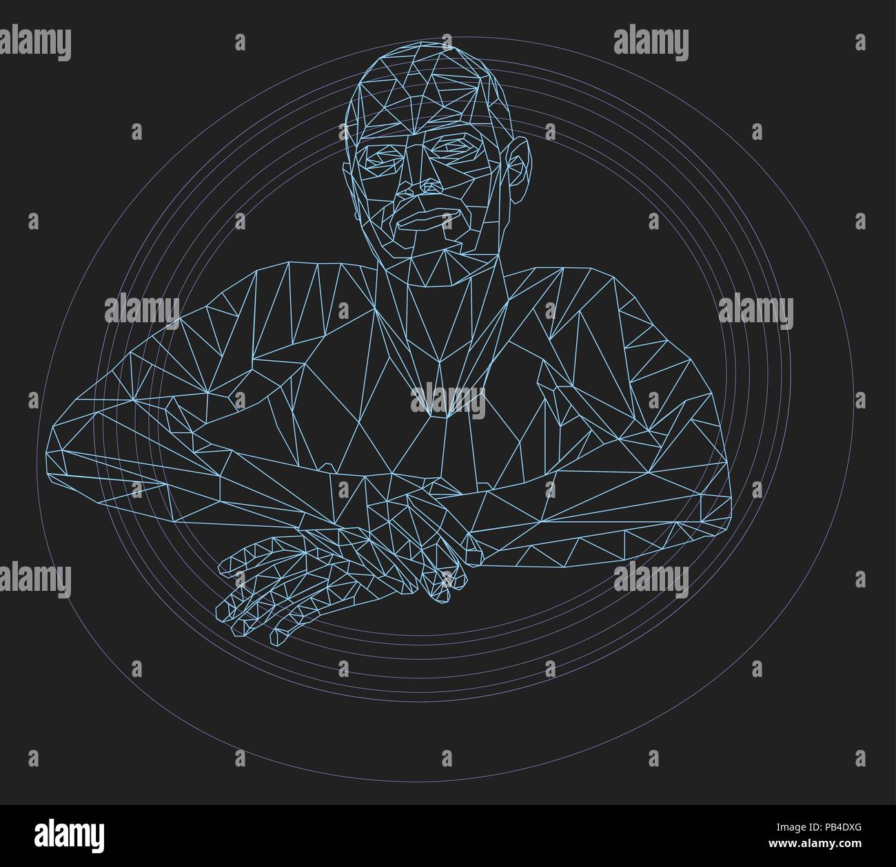 Polygonal Relaxing Man. Vector Geometric Illustration Stock Vector ...