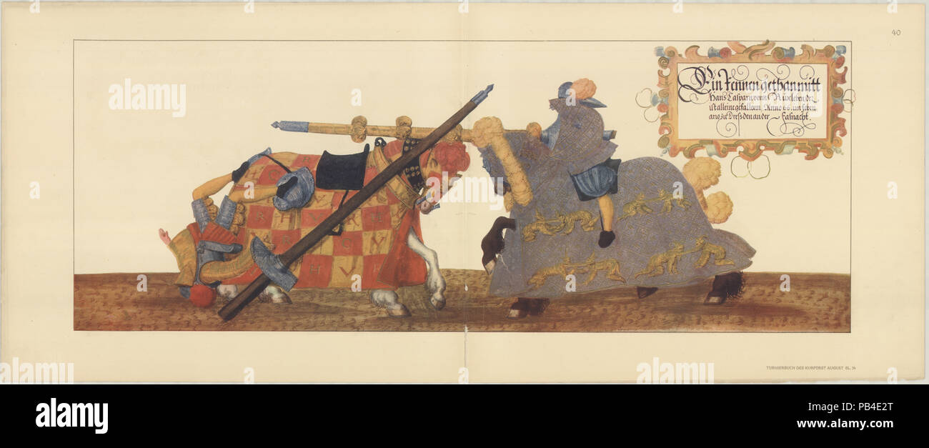 Turnierbuch des Kurfurst August BL. 54 Stock Photo - Alamy