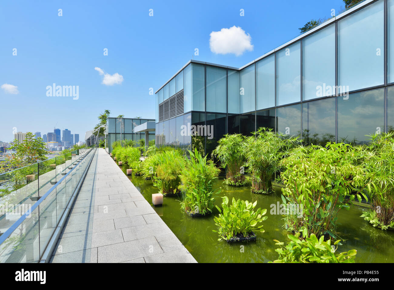 Orchard Cenral mall, along Orchard Road in Singapore. The roof has 2 ...