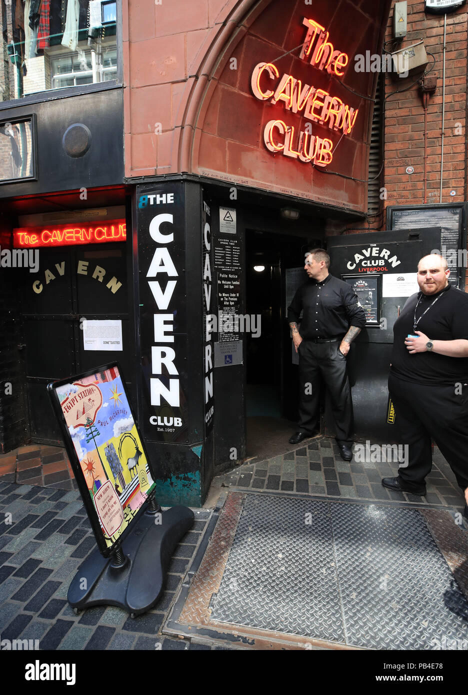 A sign board outside the Cavern Club in Liverpool before an exclusive ...