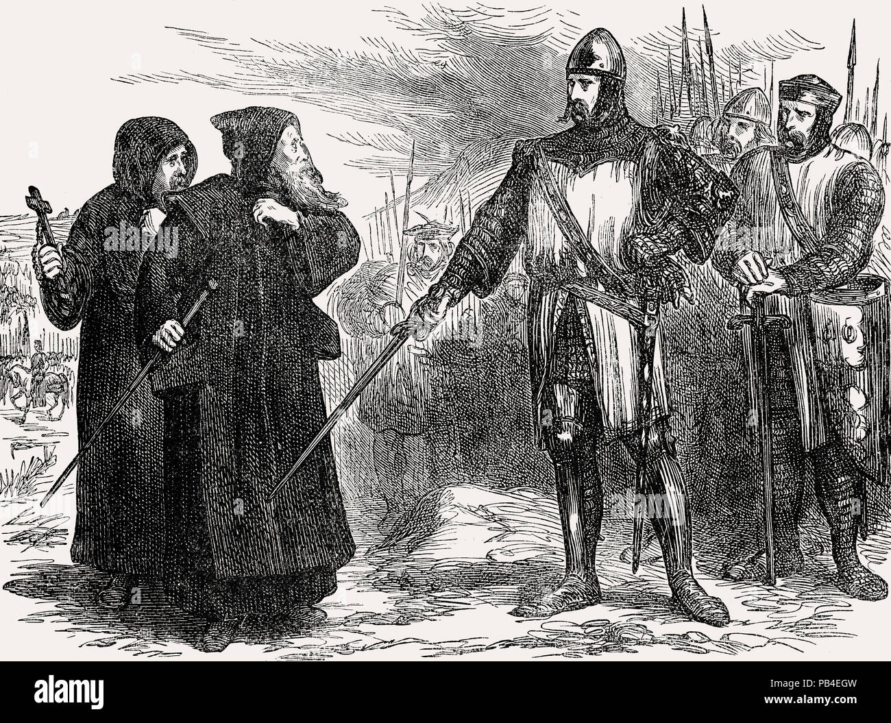Sir William Wallace protecting monks from his own soldiers at Hexham ...