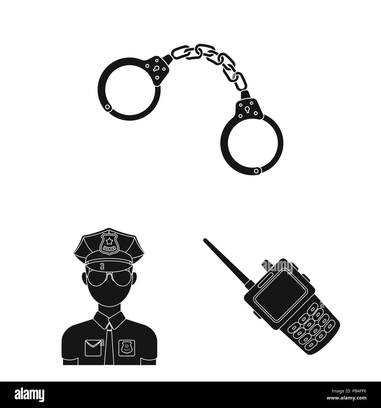 Police, Department black icons in set collection for design.Detective ...