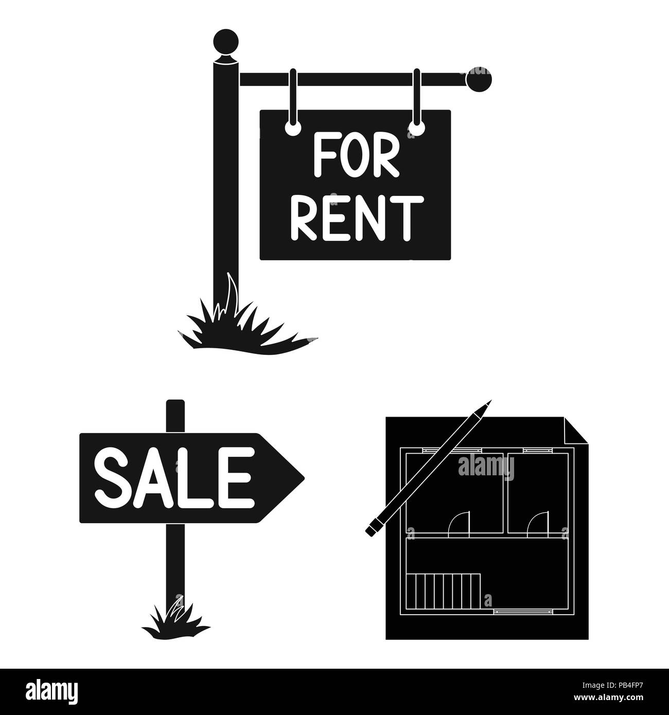 Realtor, agency black icons in set collection for design. Buying and ...