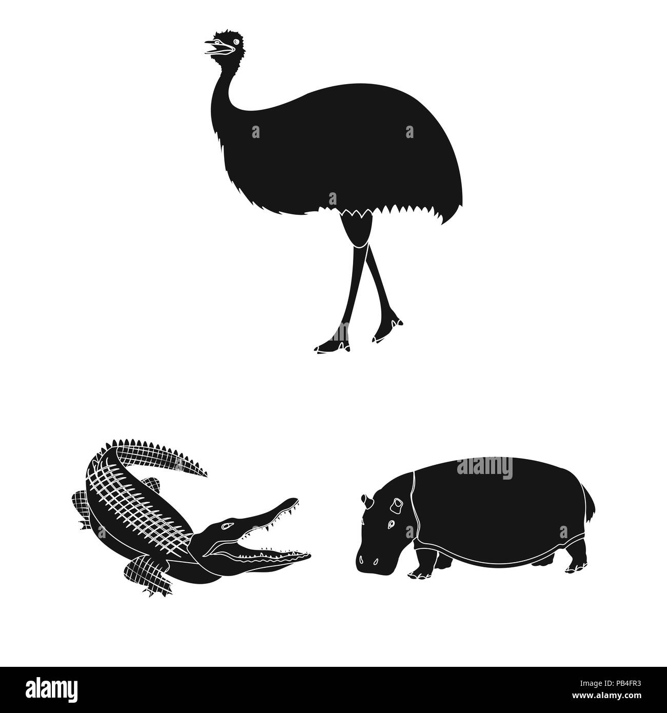 Different animals black icons in set collection for design. Bird ...