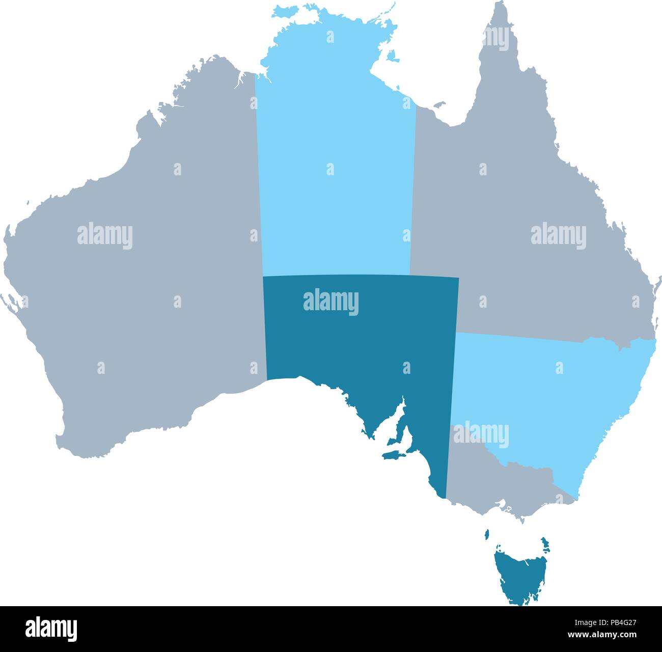 Map of Australia with states and territories Stock Vector Image & Art ...