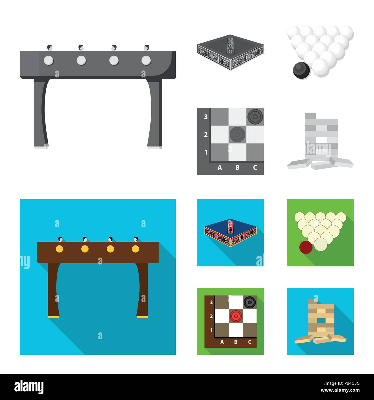 Board game monochrome,flat icons in set collection for design. Game and ...