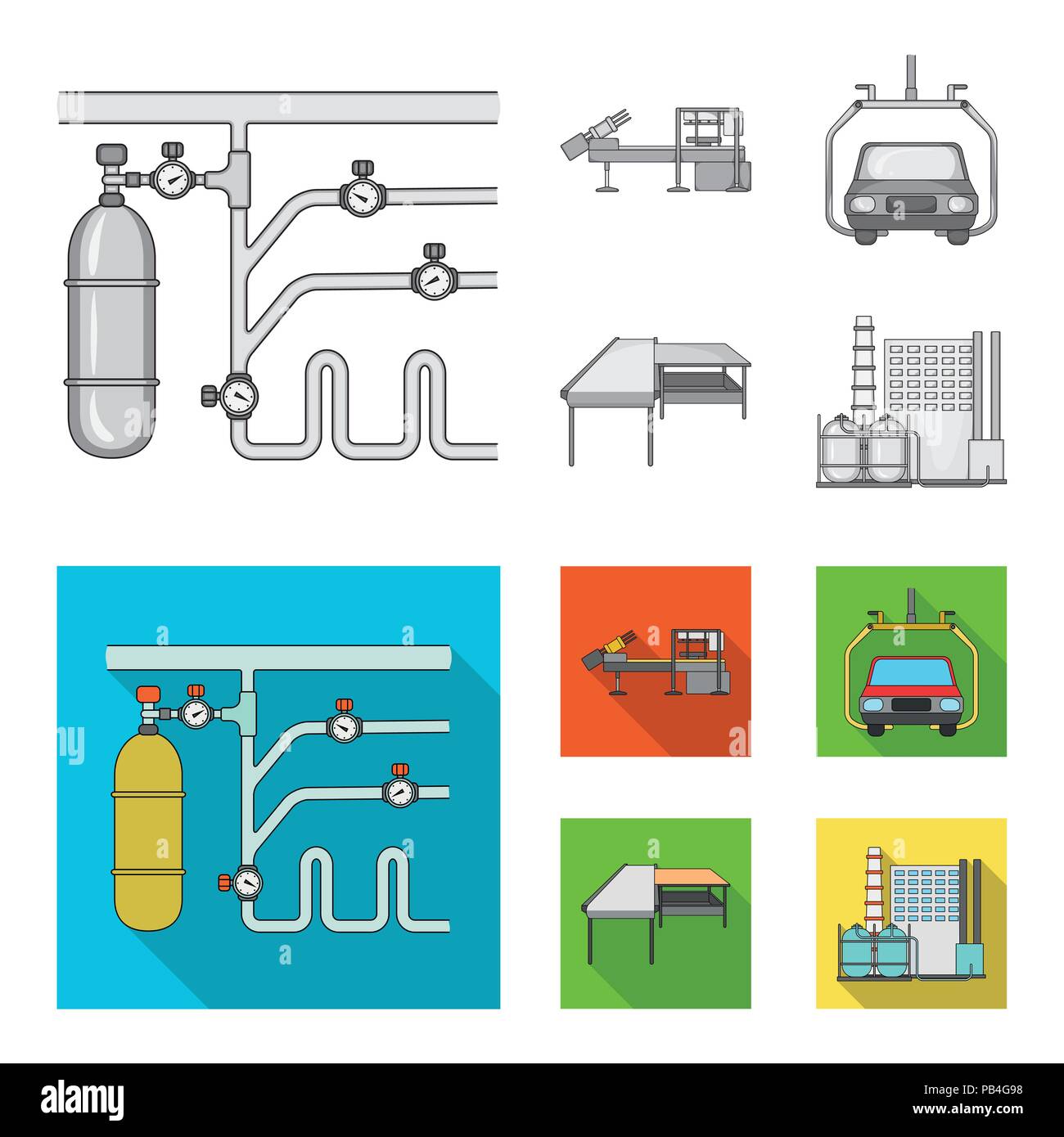 Automotive industry and other icon in monochrome,flat style.New ...