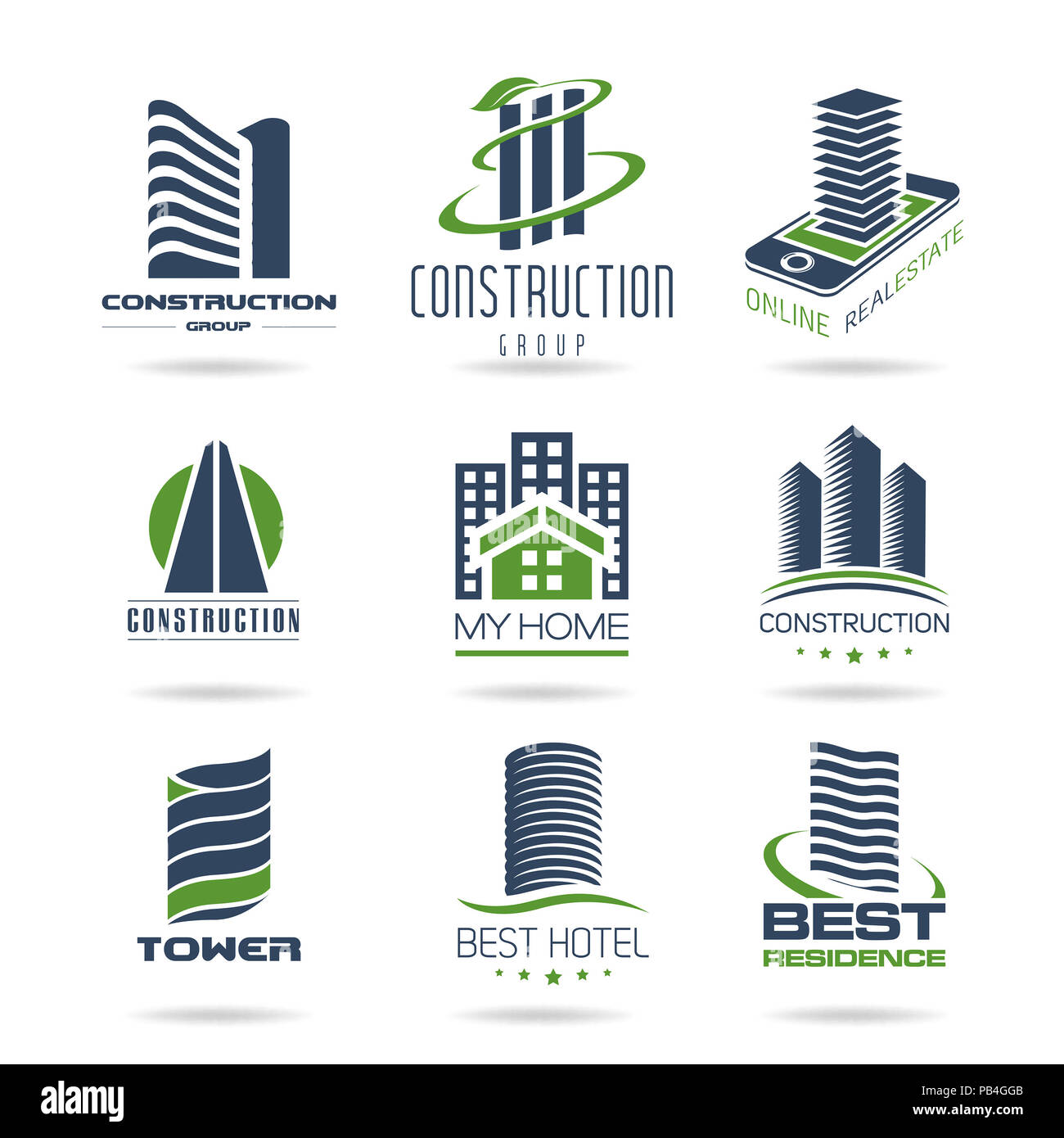 Building and construction icon set Stock Photo - Alamy