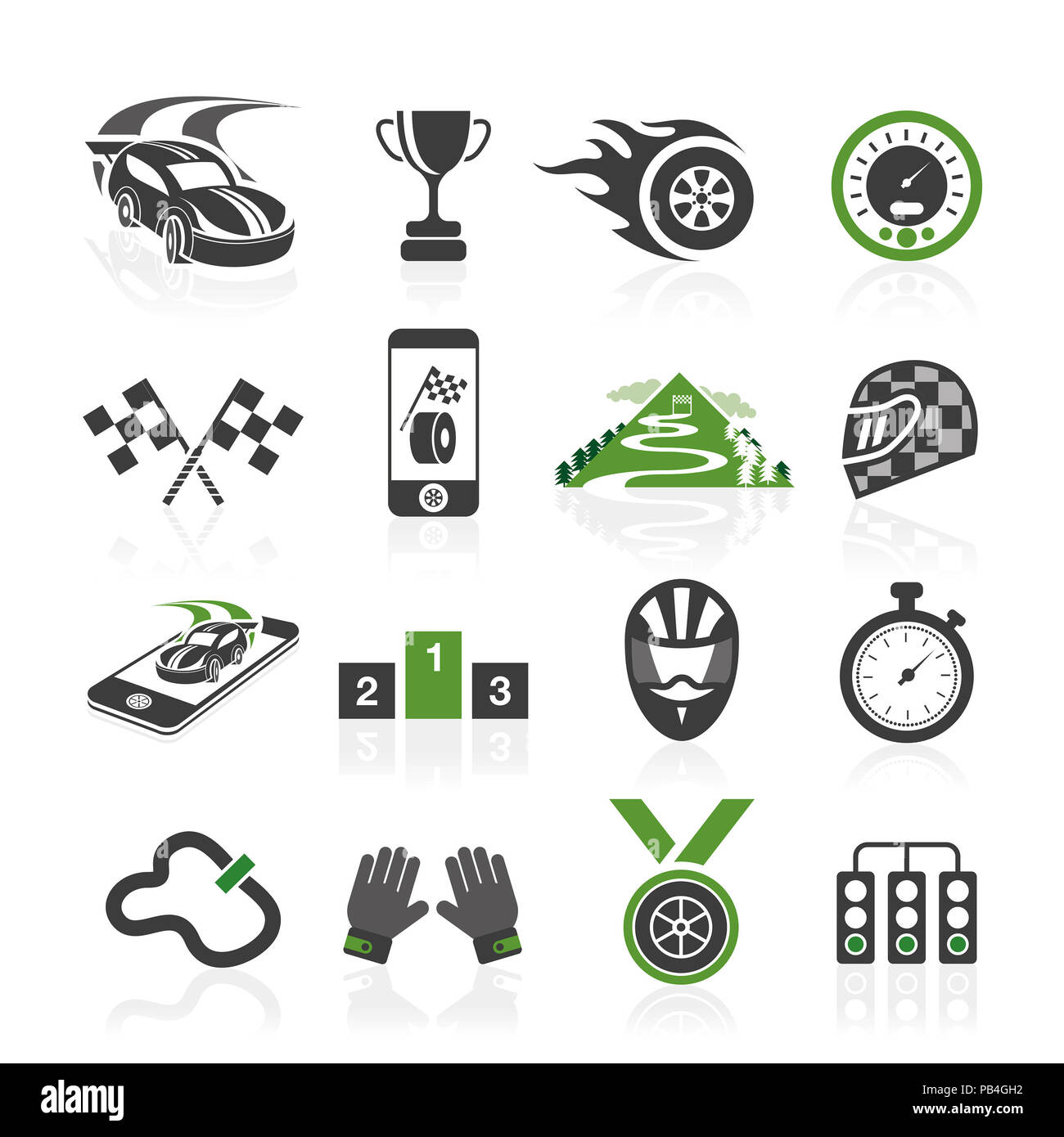 Rally icon set, sports icons Stock Photo - Alamy