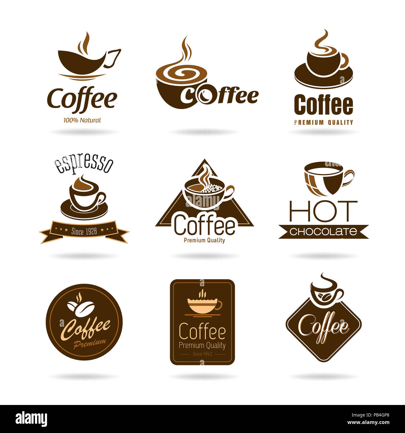 Chocolate and coffee icon design - sticker Stock Photo - Alamy