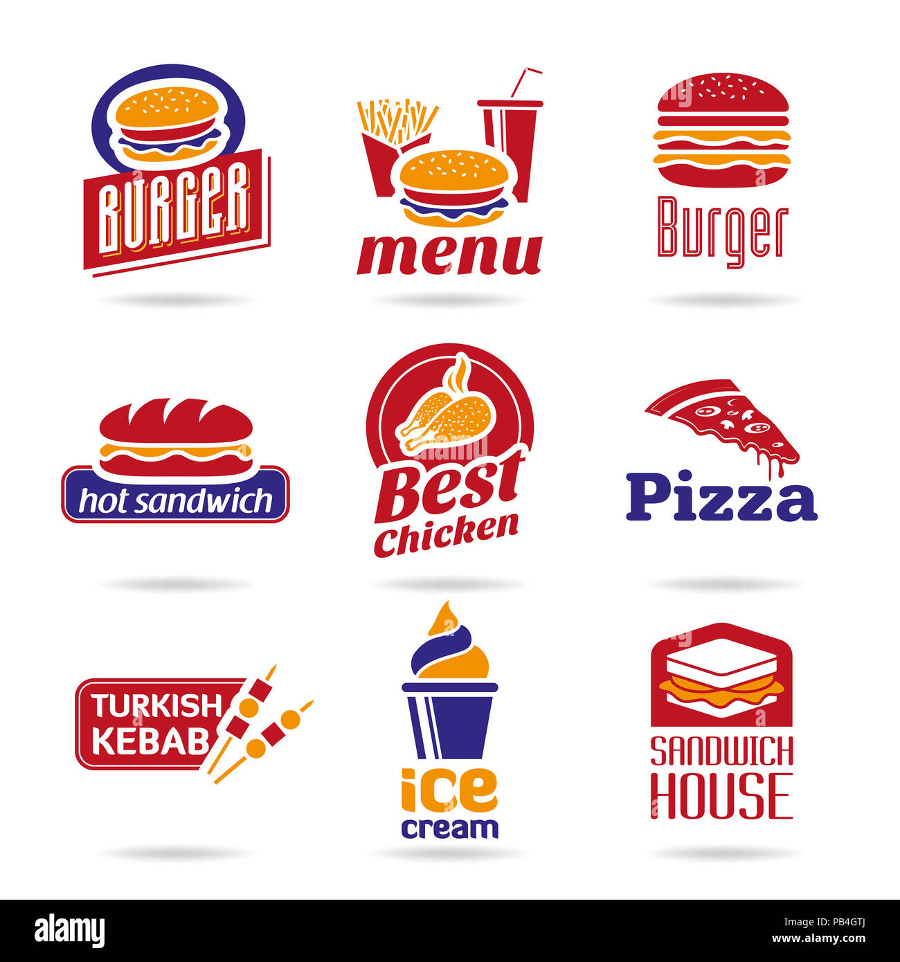 Fast food icons Stock Photo - Alamy