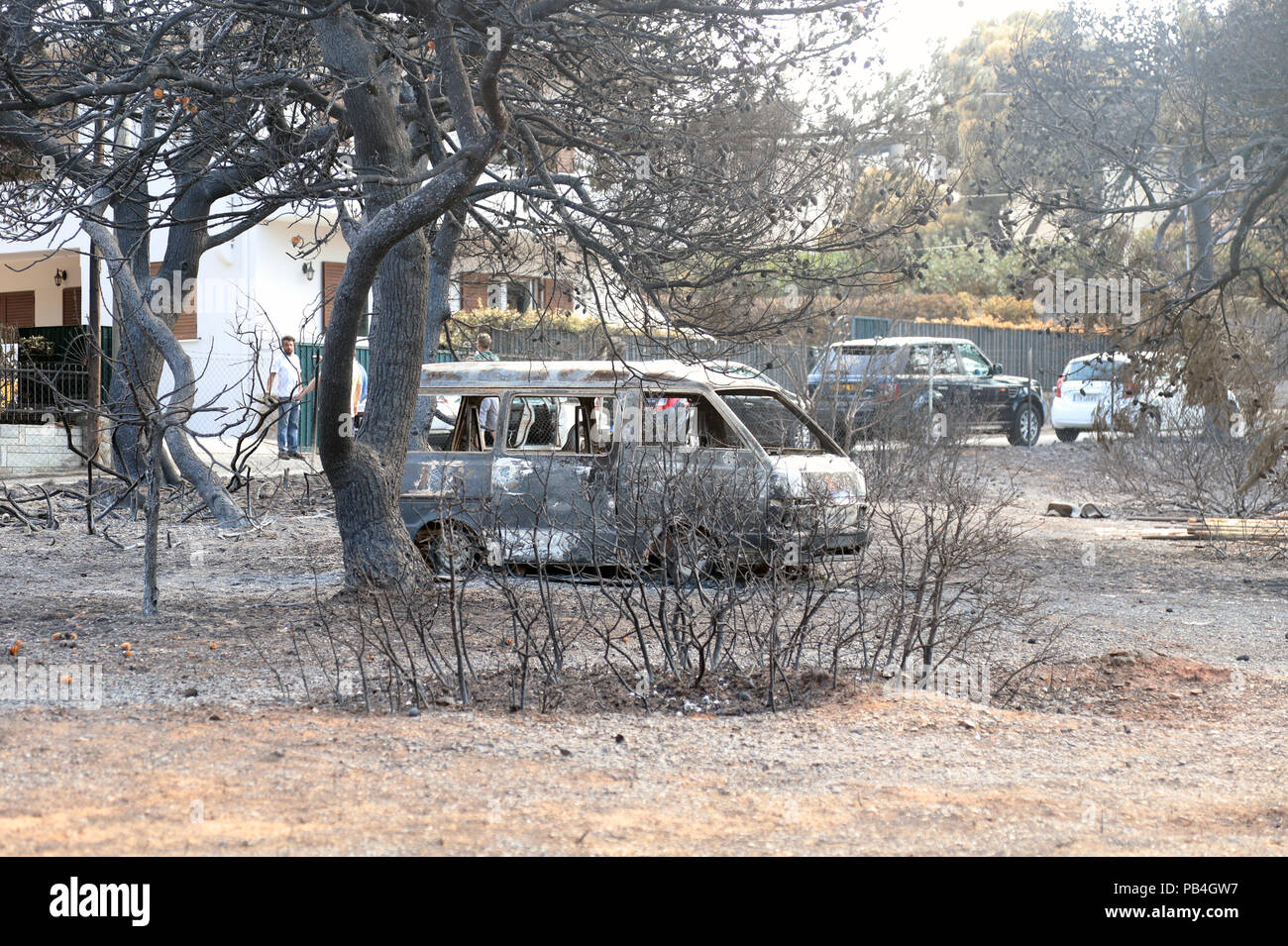 Athens, Greece. 25th July, 2018. Forest fires in the Mati and Neo ...