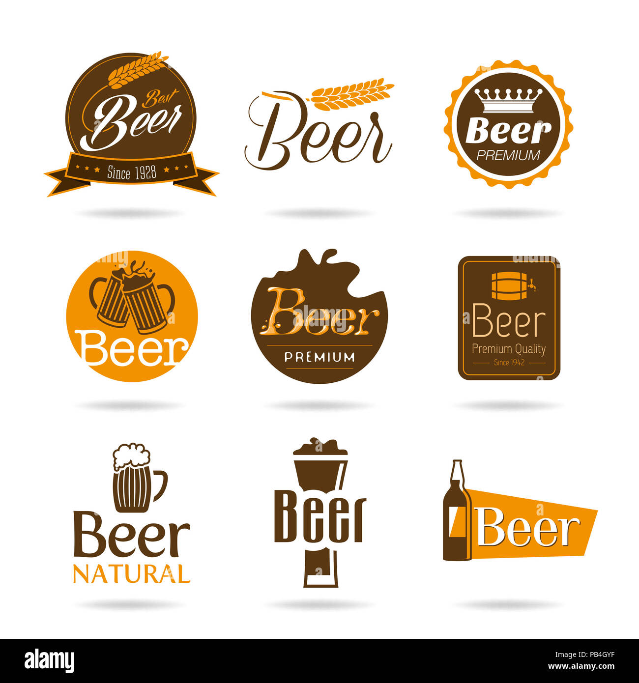Beer icon set Stock Photo - Alamy
