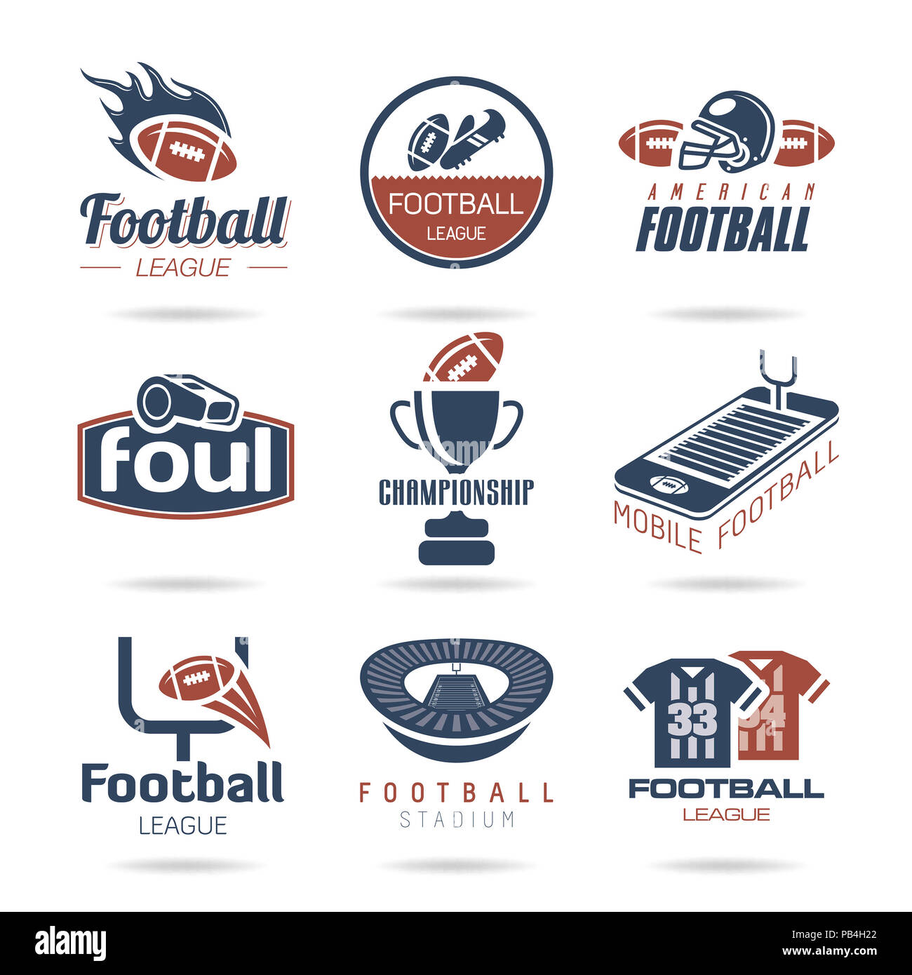 Football Icon Set Stock Photo - Alamy