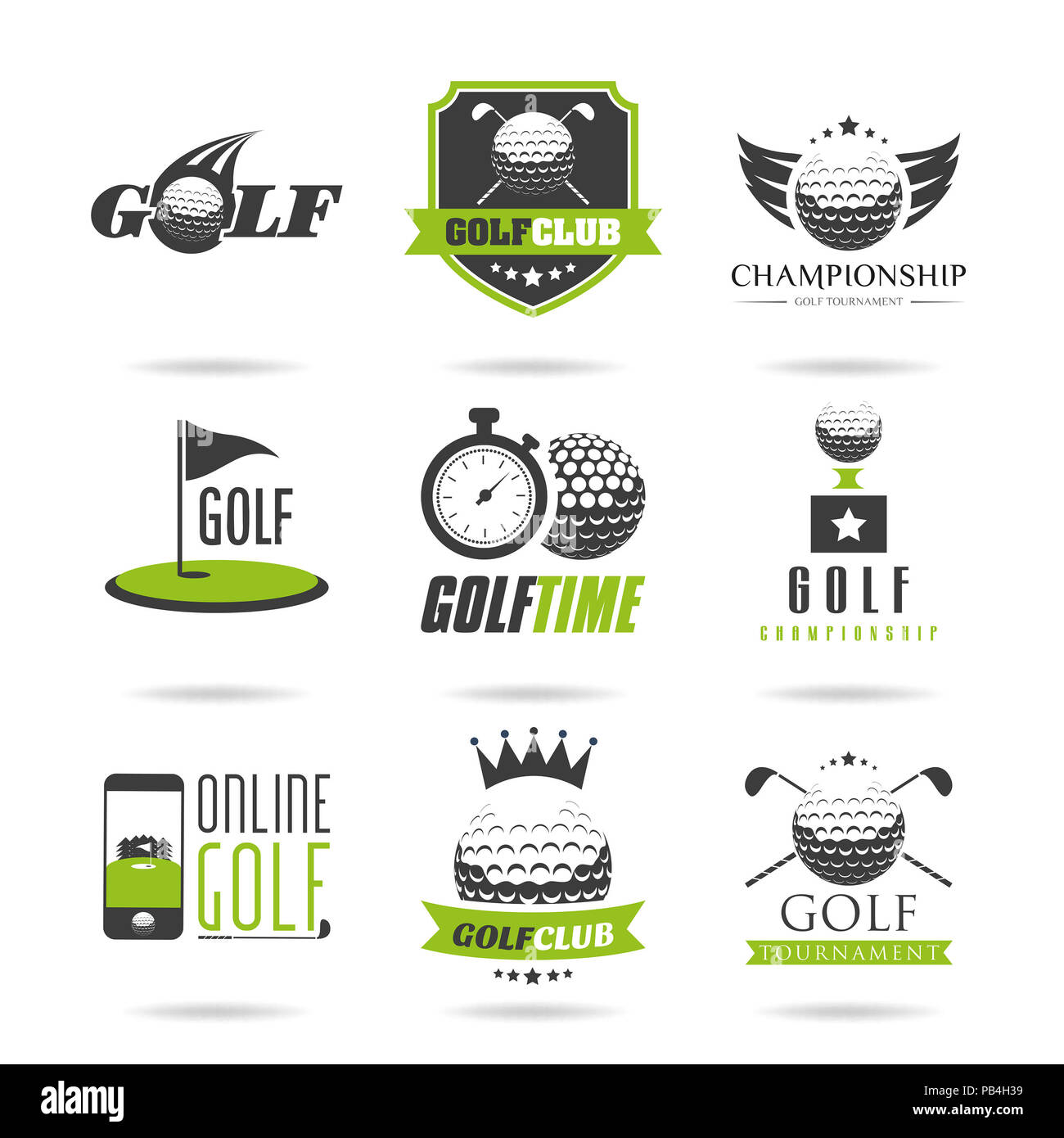 Golf icon set Stock Photo - Alamy
