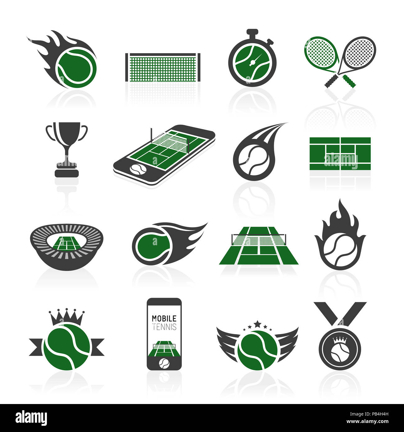 Tennis icon set Stock Photo - Alamy