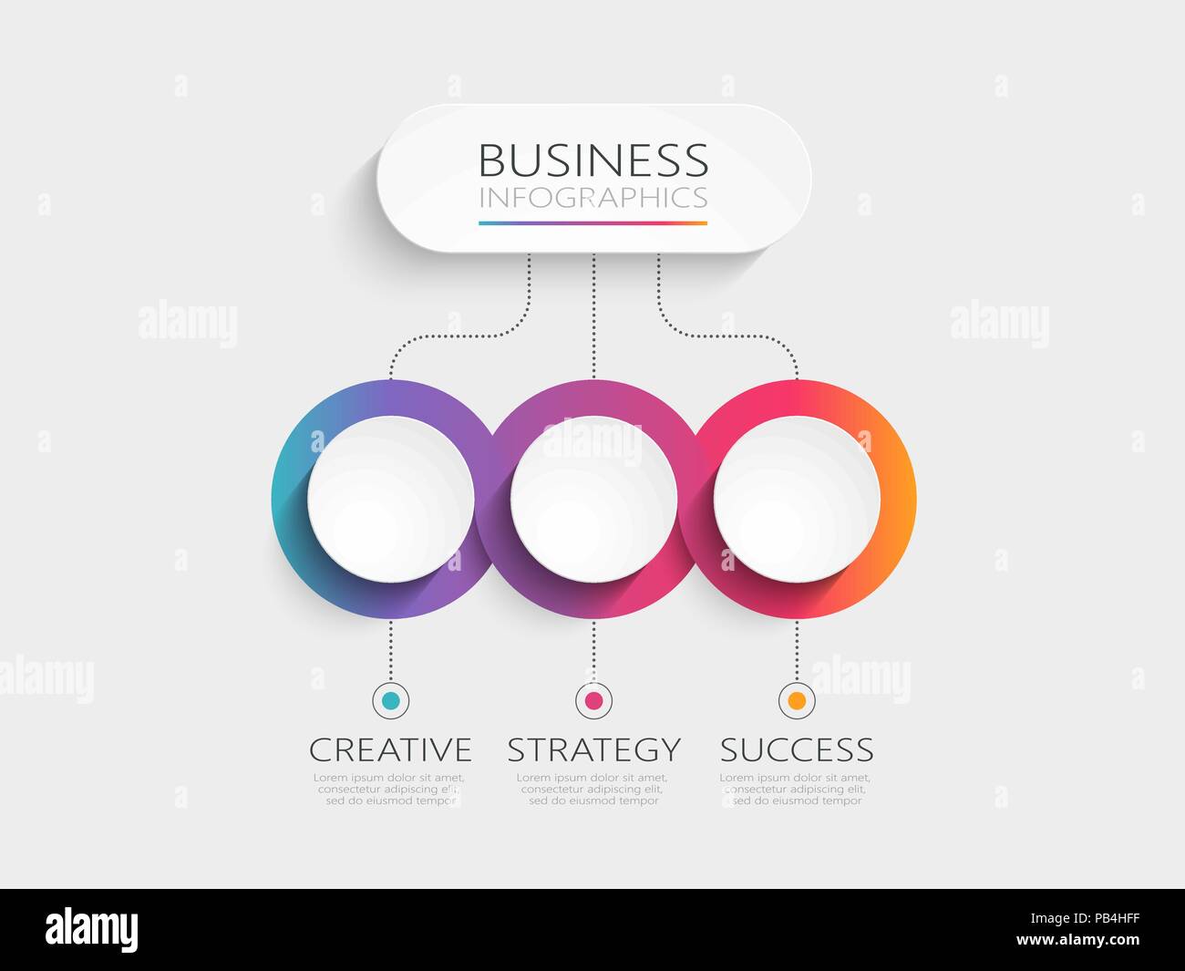 Infographic 3 part circle hi-res stock photography and images - Alamy