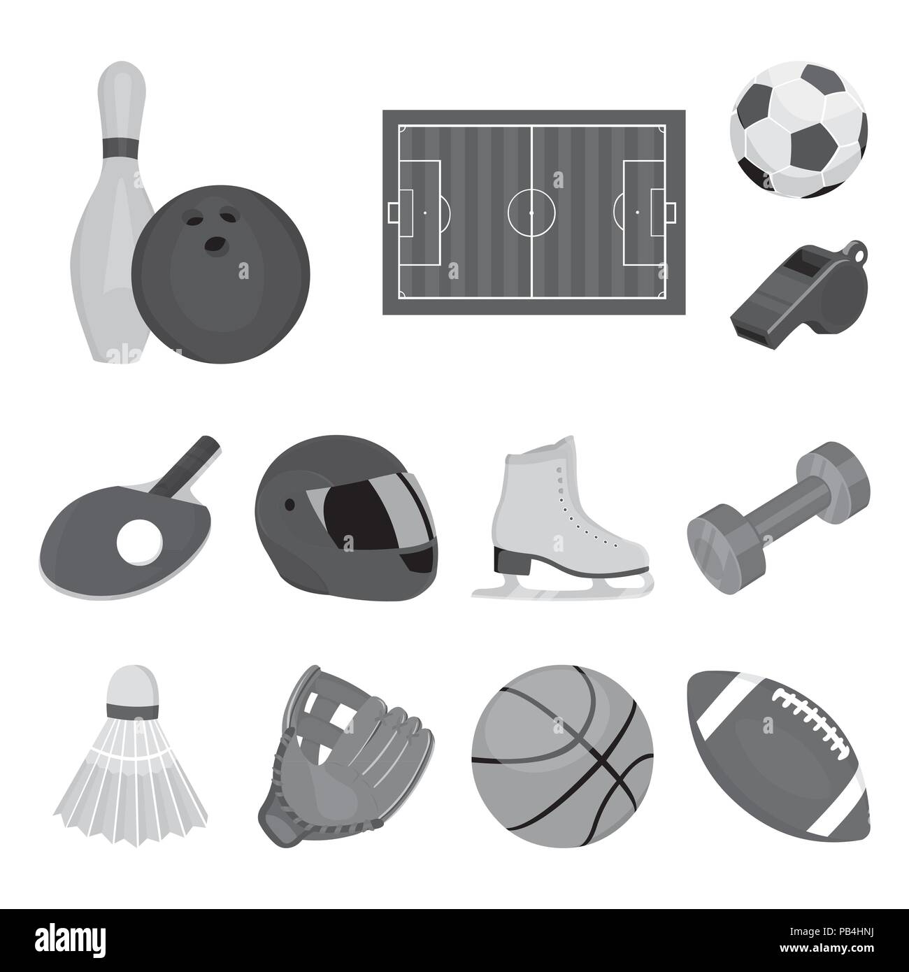 Different kinds of sports monochrome icons in set collection for design ...